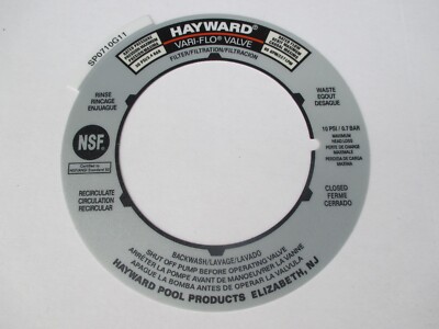 Hayward Sand Filter Valve Label Plate Sticker part # SPX0710G ...