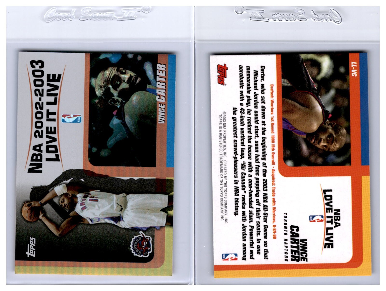2003-04 Topps Love it Live VINCE CARTER #LL-VC Toronto Raptors | eBay