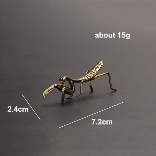 Pure Brass Beetle Insect Figurine Field Cricket Miniature Tea Pet ...