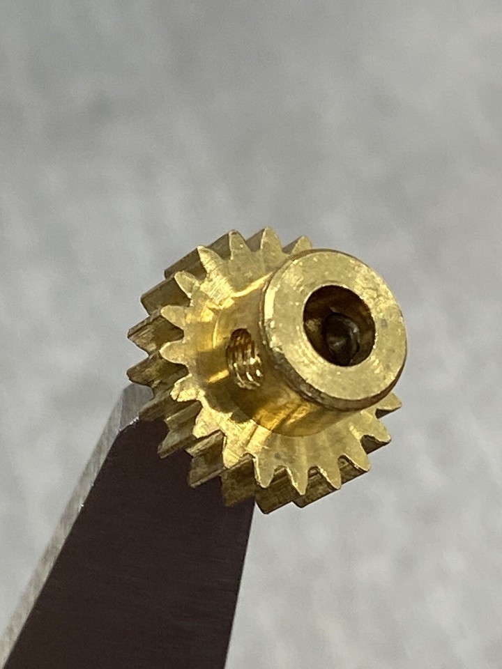 QTY 1 TRADESHIP BRASS PINION GEAR MODULE 0.5 PITCH 20 TEETH .125" BORE ...