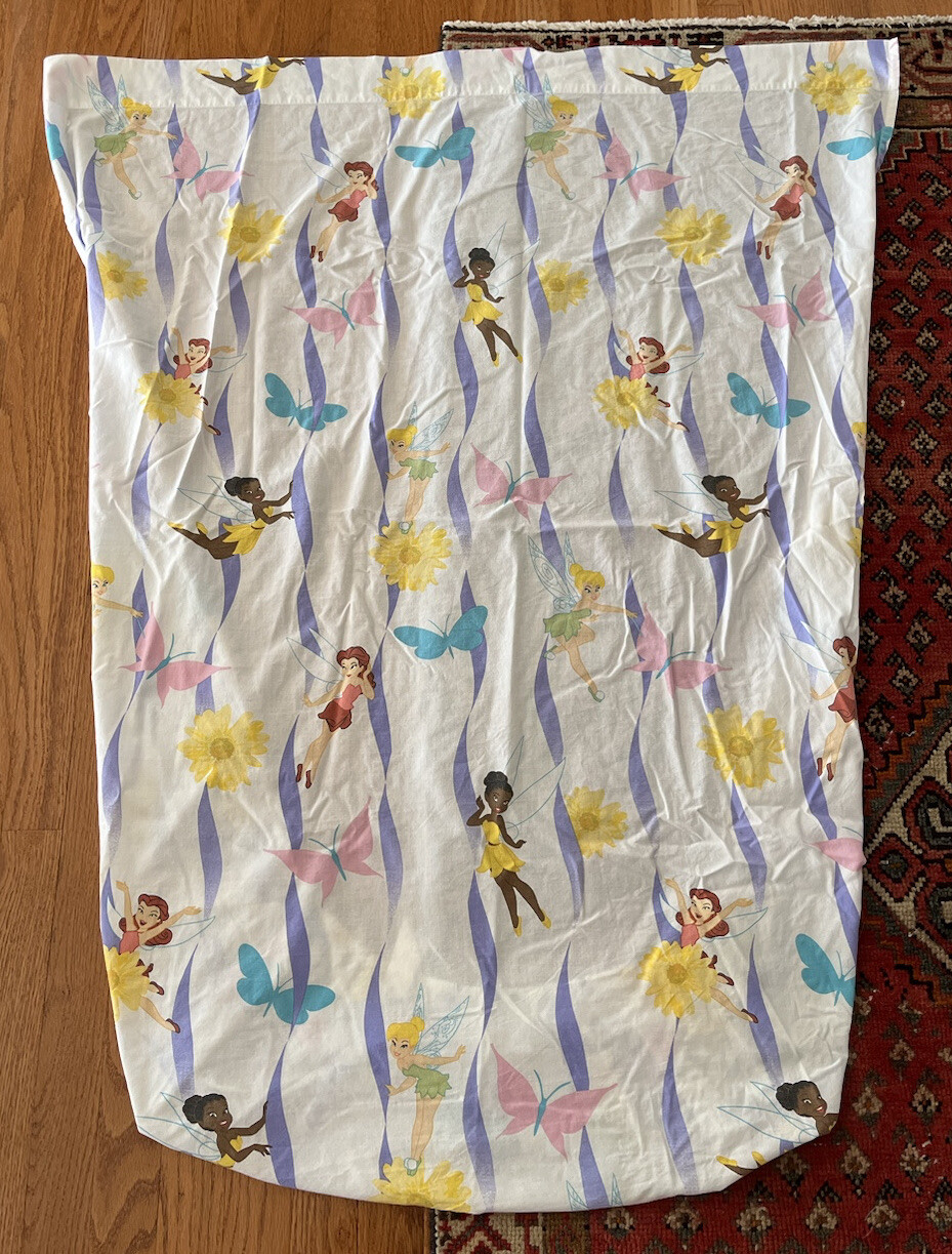 Vintage Tinkerbell Top Crib Sheet with elastic bottom Disney cotton ...