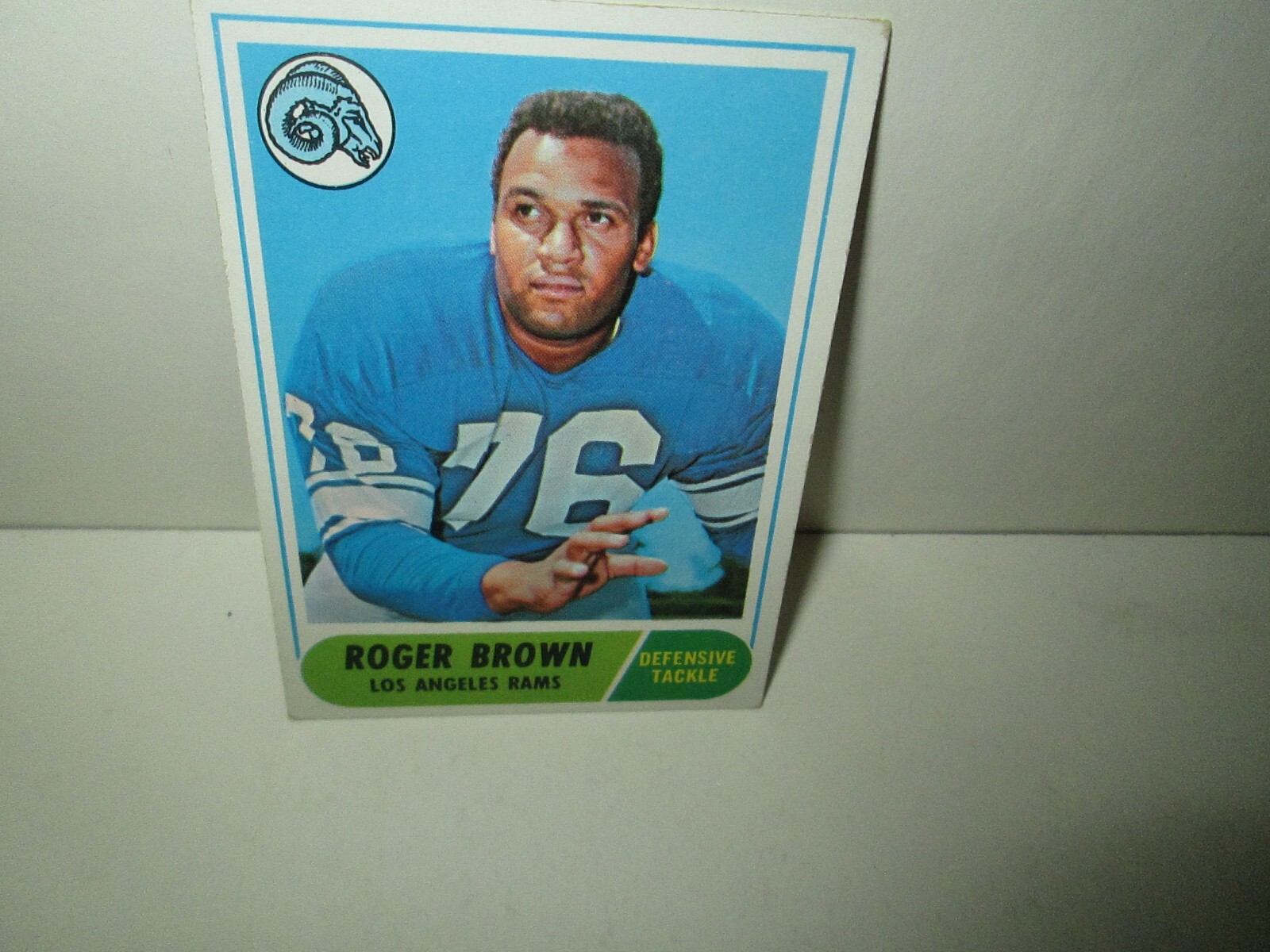 ROGER BROWN 1968 FOOTBALL CARD Vintage Topps #158 LOS ANGELES RAMS DT ...