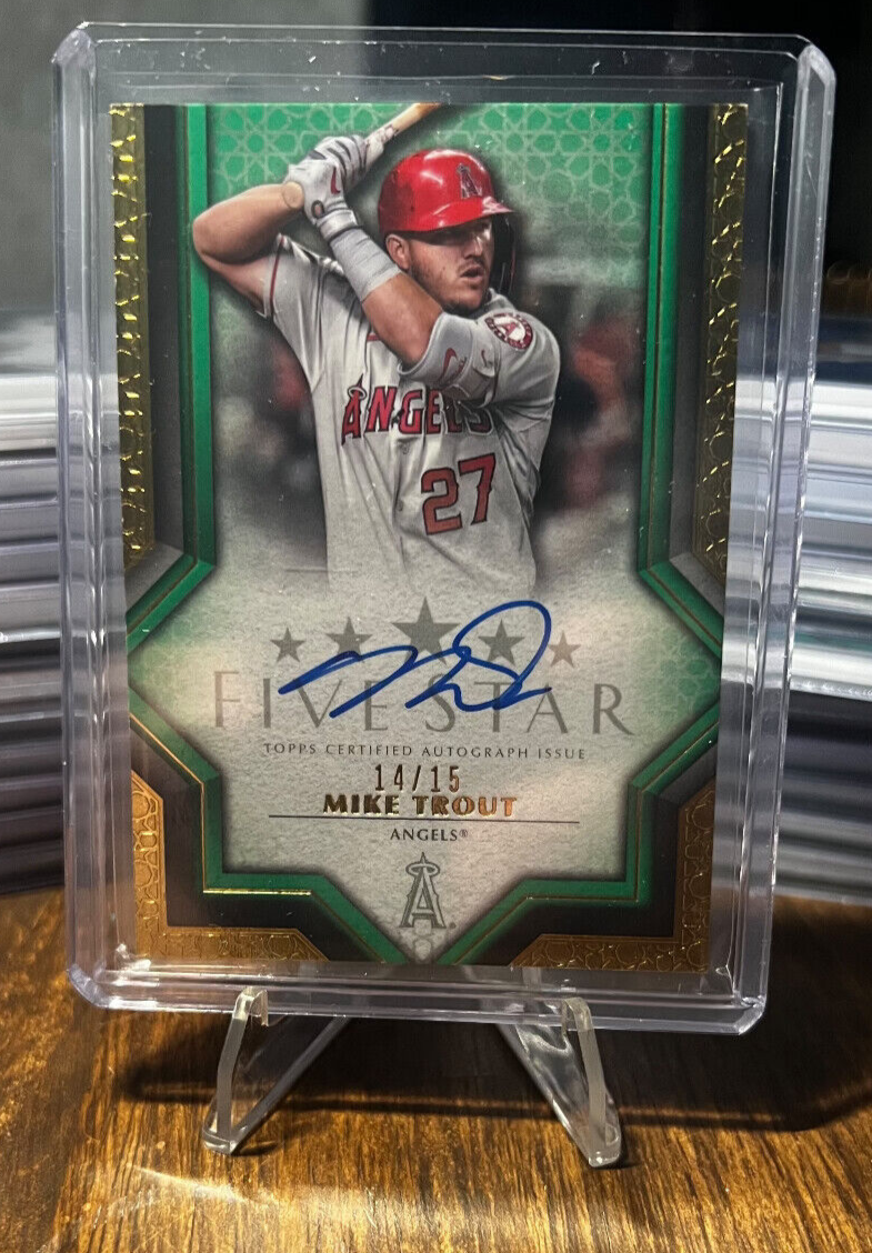 2023 Topps Five Star Mike Trout AUTO 14/15 Green Angels | eBay