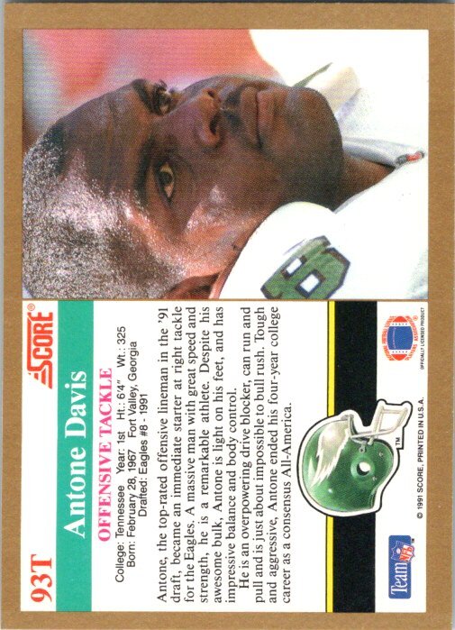 1991 Score Supplemental - Rookie & Traded #93T Antone Davis | eBay