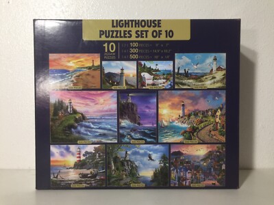 Lighthouse Puzzles Set of 10 100-500 Pieces Jigsaw - Open Box | eBay