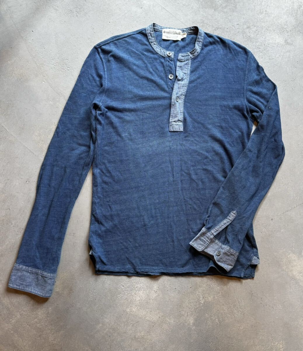 Rare Masterpiece Rrl Indigo Dyed Henry Neck Cut And S… - Gem