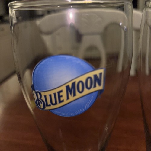 Blue Moon 16 oz Pilsner Beer Glasses Set Of Two, Beer Cups Memorabilia ...