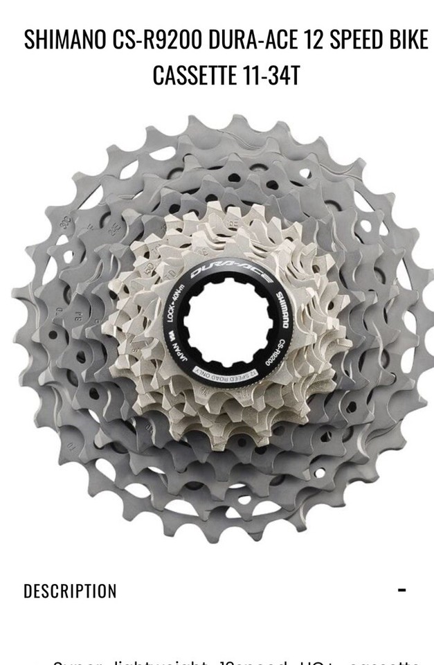 Shimano CS-R9200 Dura-Ace 12 Speed Bike Cassette 11-34T New | eBay UK