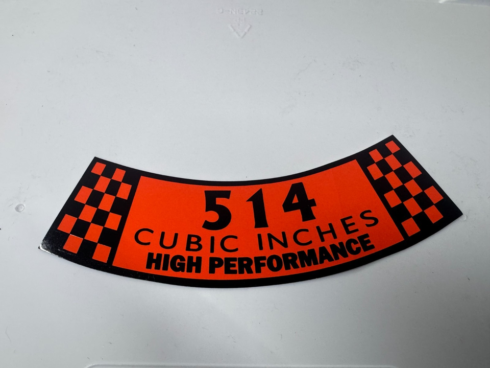 FORD 514 HIGH PERFORMANCE AIR CLEANER LID DECAL STICKER MUSTANG 351W ...