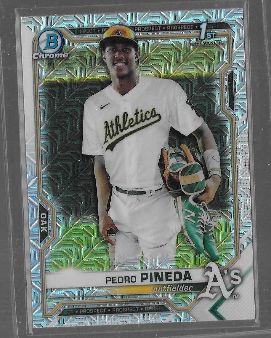 Pedro Pineda 2021 Bowman Chrome 1st Bowman Mega Box Parallel Oakland MLB!! | eBay