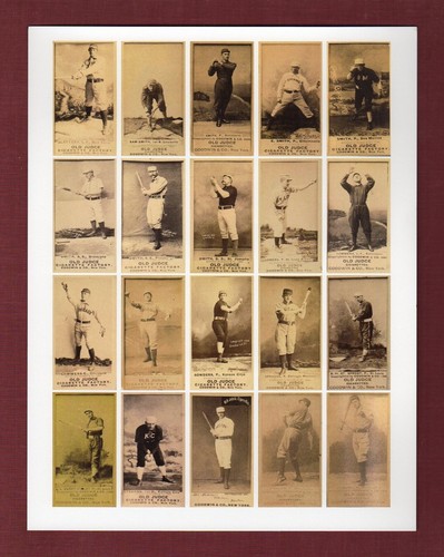 N172 OLD JUDGE 1886-1890 UNCUT REPRINT SHEET V: Harry Staley + 19 other ...