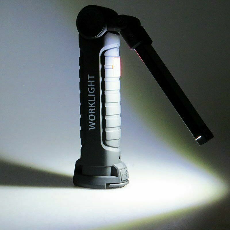 Rechargeable COB LED Slim Work Light Lamp Flashlight Inspect Folding ...