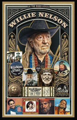 Willie Nelson - Fan poster 11x17" - Vivid Colors | eBay