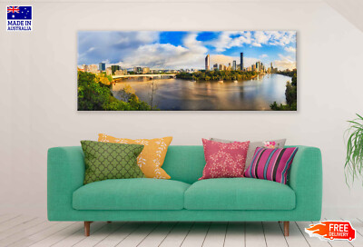 Panoramic Canvas City & River Sky High Quality 100% Australian Made Quality | eBay