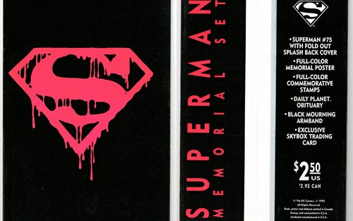 Superman #75 Memorial Set Comic 1992 Fold Out Splash Back Cover SEALED ...