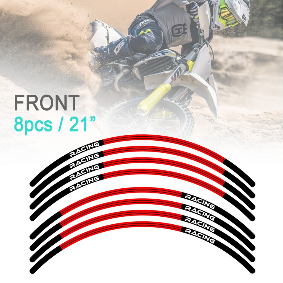 Yellow 21" 19" L01B Dirt Bike Rim Stickers For Yamaha YZ 250 89-23 22 ...