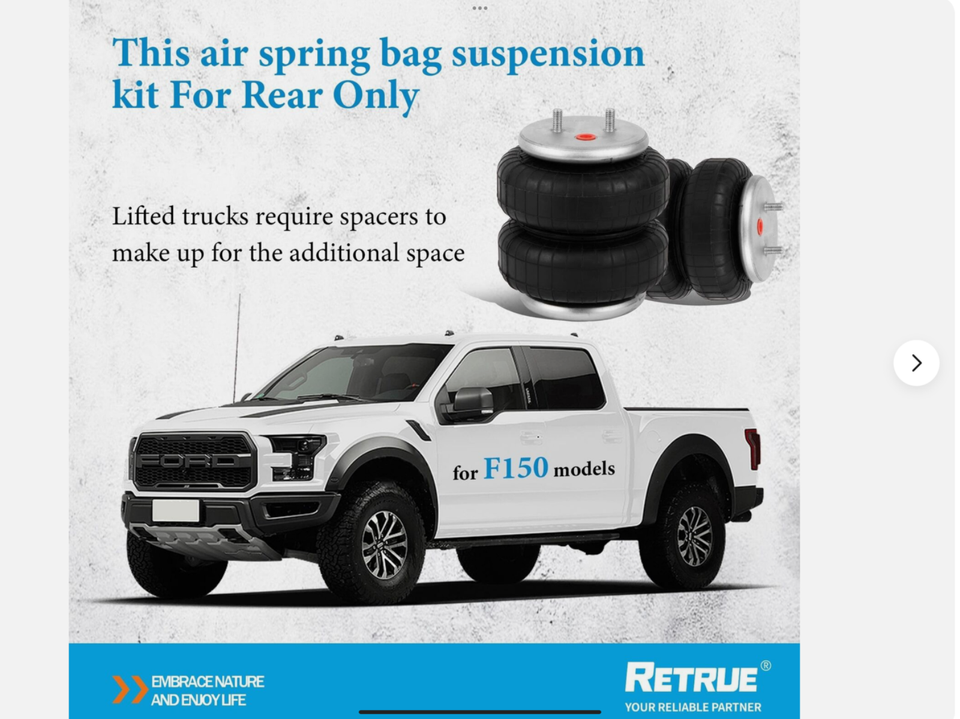 Rear Air Bags Suspension Kit for 2015-2023 Ford F150 Truck Towing, 5000 ...