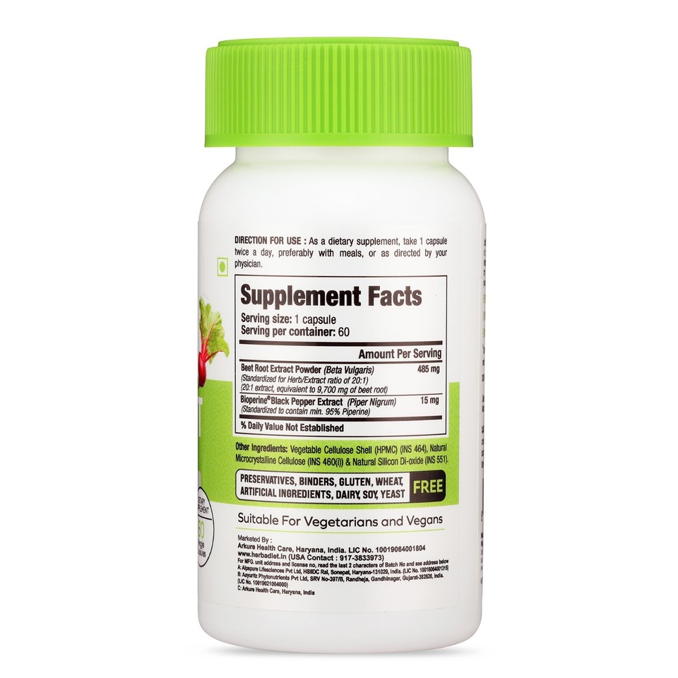 Beet Root Extract Capsules Extract 20:1 Anthocyanins High Strength Red ...