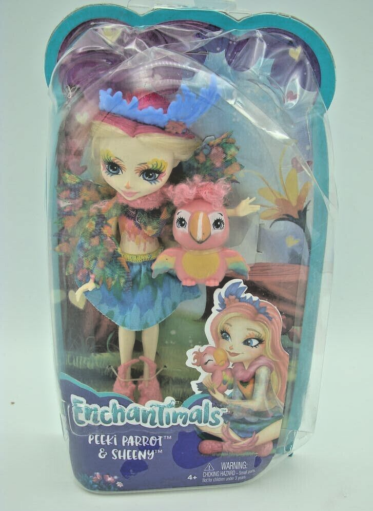 Enchantimals Peeki Parrot Doll & Sheeney Animal Figure. Complete Set ...