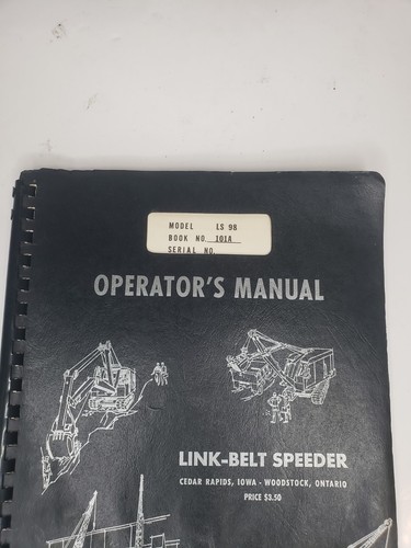link-belt Speeder Ls98 operator’s manual | eBay