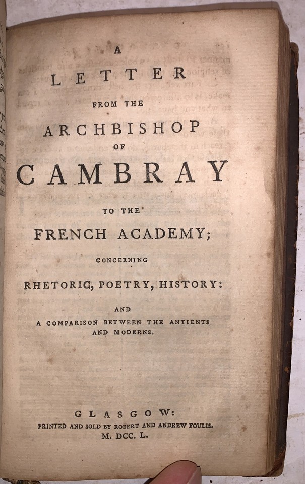 1750, Dialogues Riguardo Eloquence, Fenelon, Antico Pelle | eBay