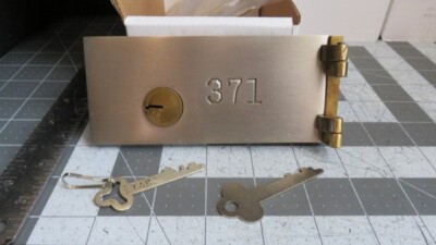 Antique L.L. Bates 1886 Safety Deposit Box Door, Hinges, 1 Op & 1 Guard ...