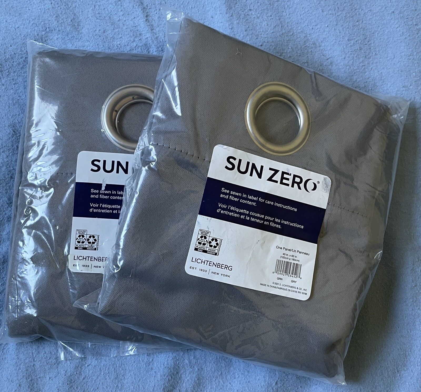 Sun Zero set of 2 Lichtenberg Window Panels 40X63" color Gray | eBay