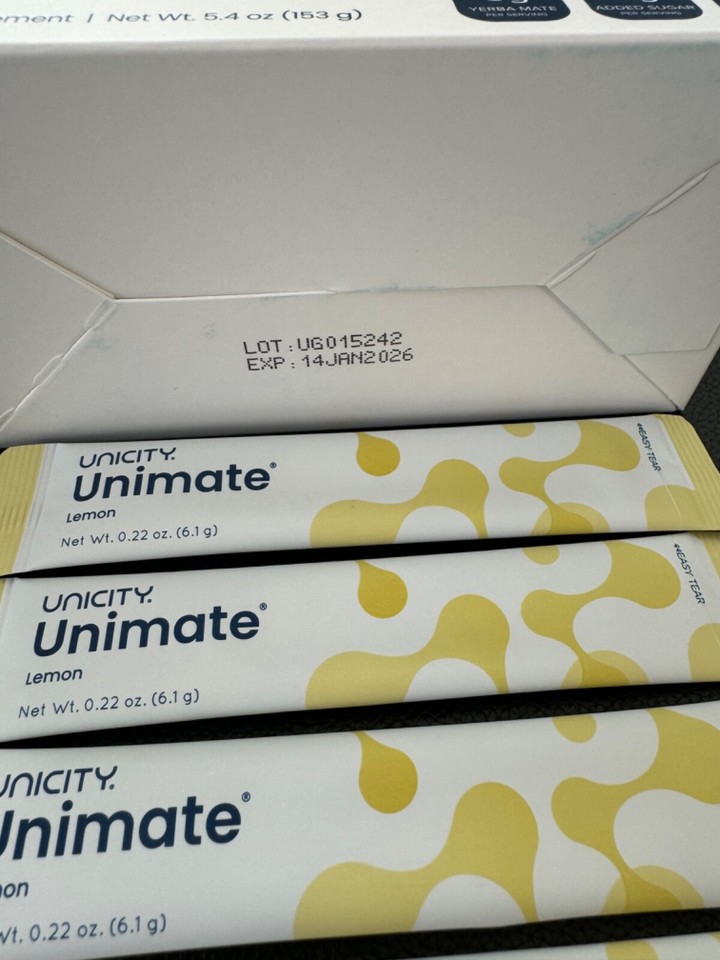 Unicity Unimate Diet Instant Beverage Mix Lemon 7 Packets - Exp 2027 | eBay