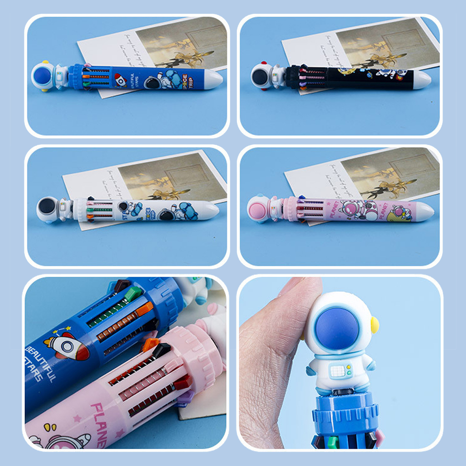 Gel Pen Creative Multipurpose Cartoon Astronaut Shape Ten Color Pen ...