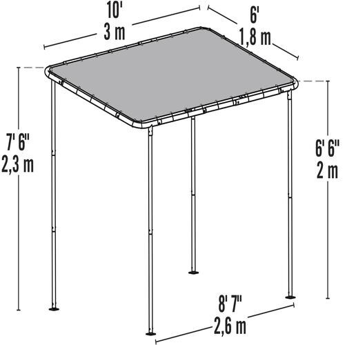 6' x 10' Gray Tan Patio Awning Canopy Heavy Duty Steel Frame Outdoor ...
