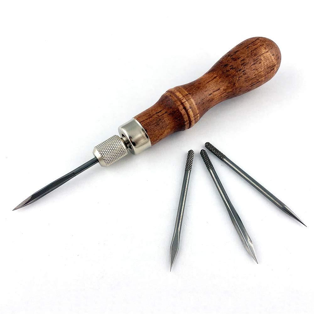 [KAMON Leather] Diamond Cut Leather Craft Hole Drilling Awl 4 in 1 Tool ...