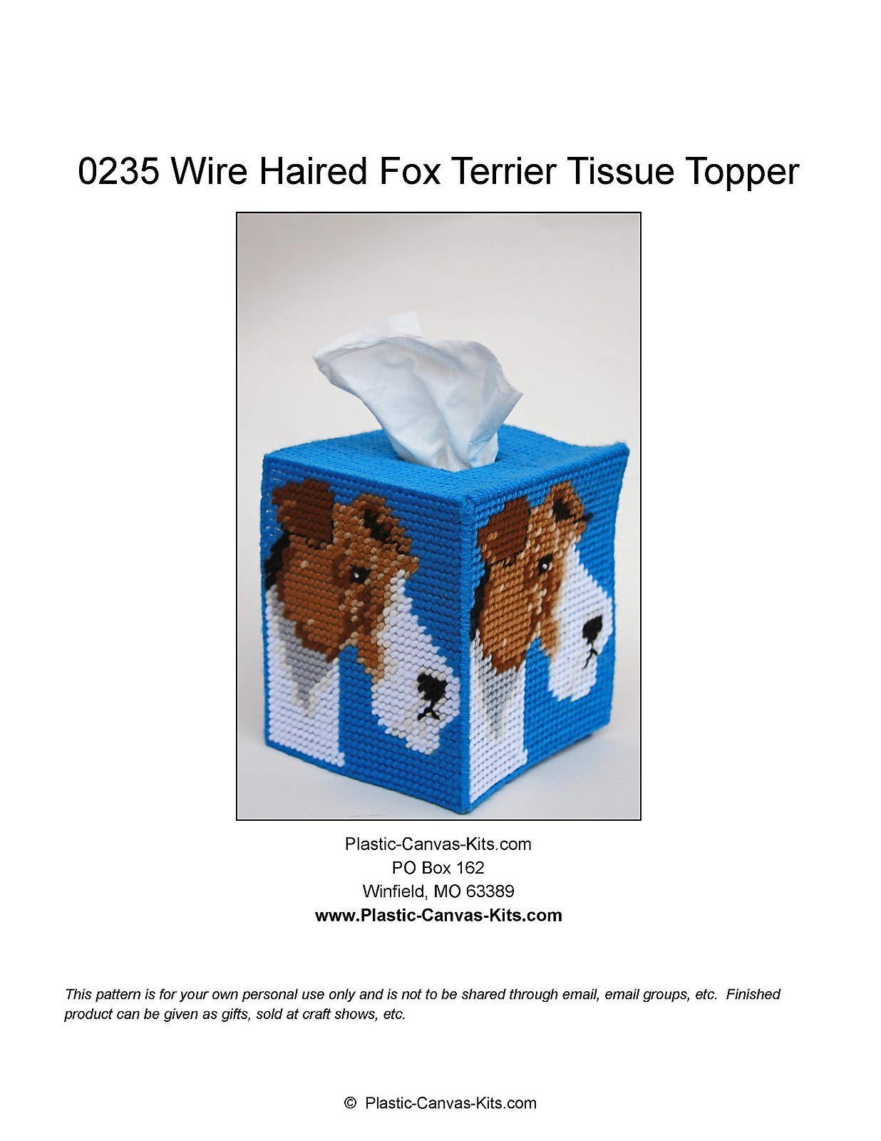 Wire Fox Terrier Dog Tissue Topper-Plastic Canvas Pattern or Kit | eBay