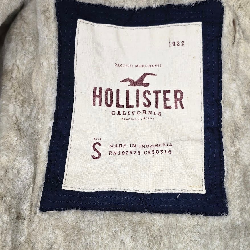 Hollister Down Puffer Jacket Coat Women's S Blue Faux Fur Lined Preppy ...