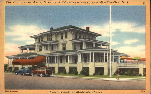 Avon By The Sea NJ Jersey Columns Ocean Woodlawn Ave c1930-50s Vintage ...