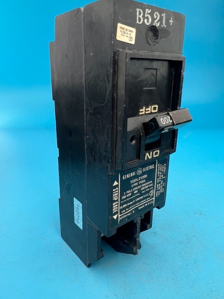 GE TQDL21200 200 Amp 2 Pole Circuit Breaker 240VAC General Electric ...