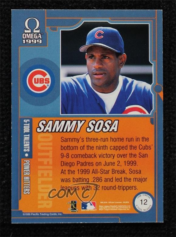 1999 Pacific Omega 5-Tool Talents Tiers /25 Sammy Sosa #12 | eBay