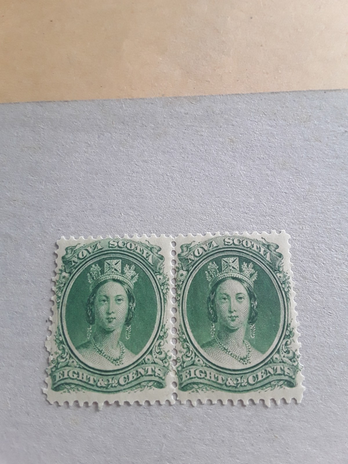 Nova Scotia 1860 Queen Victoria 8½c Green Stamps - MNH joined pair | eBay