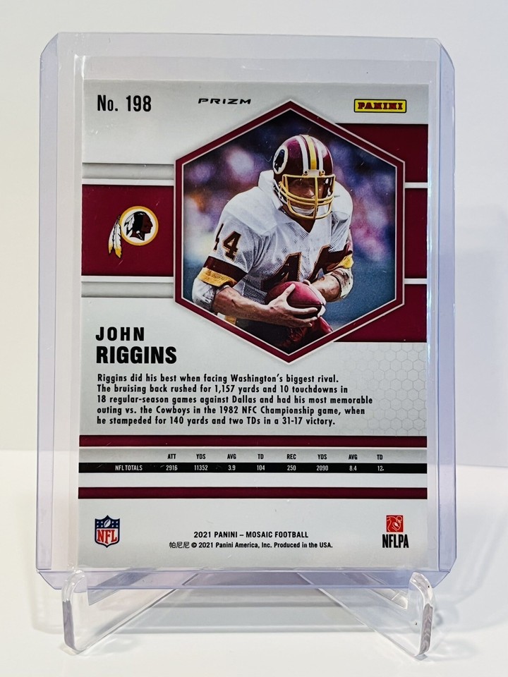 John Riggins 2021 Mosaic Orange Reactive Mosaic Prizm SP #198 ...