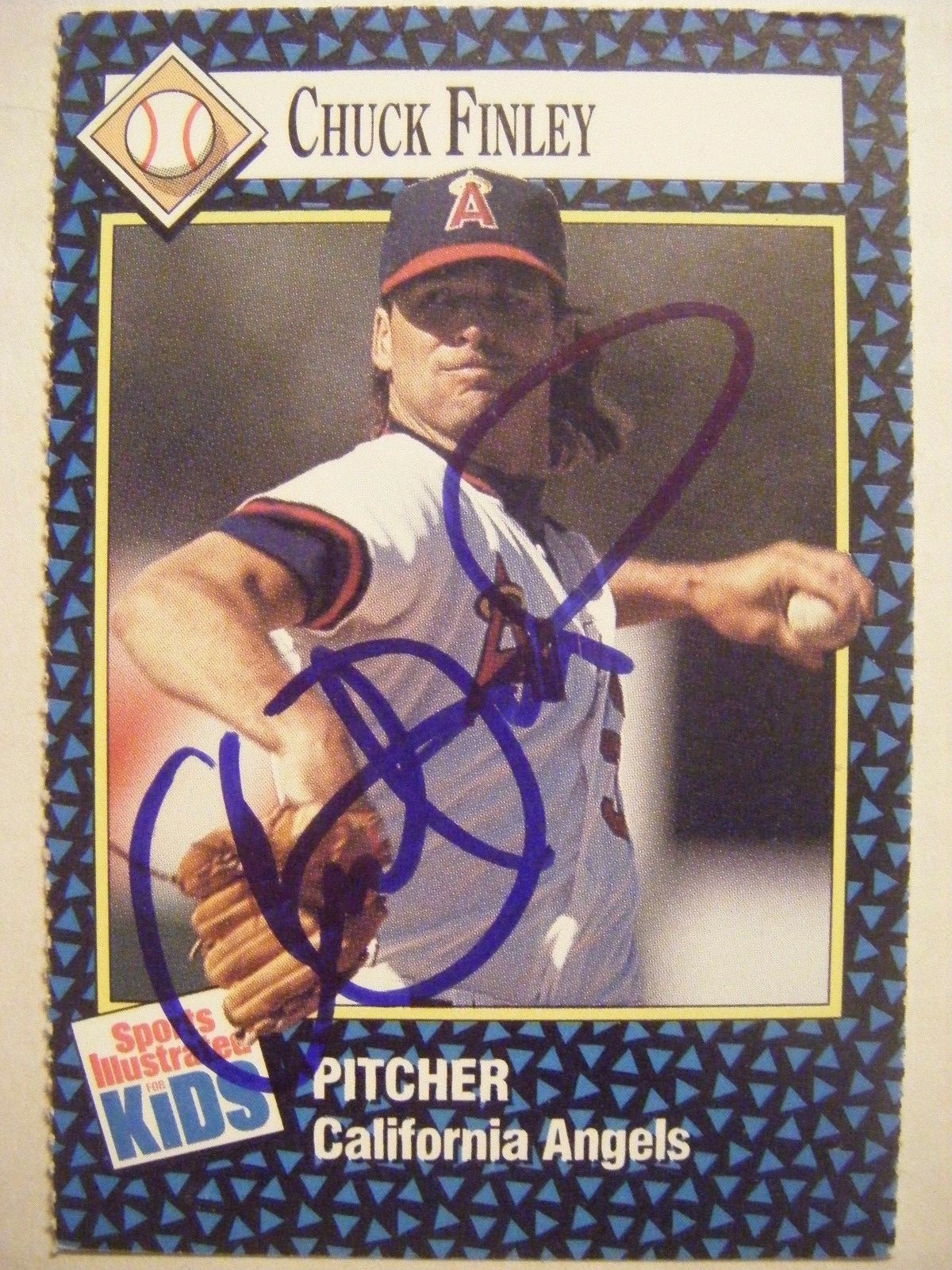 CHUCK FINLEY signed ANGELS 1992 SI Kids baseball card AUTO Sports ...