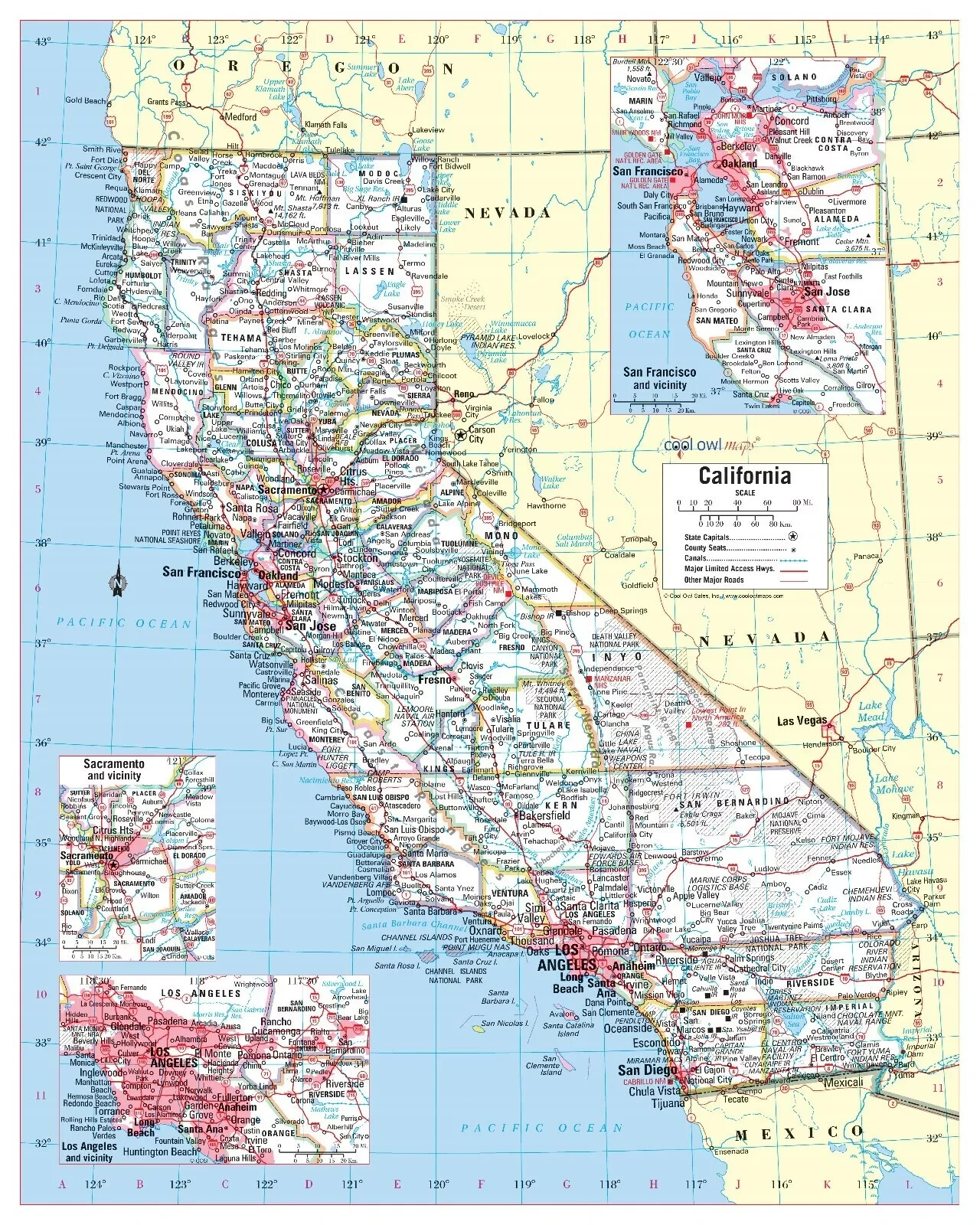 California State Wall Map Large Print Poster - Laminated all sizes | eBay
