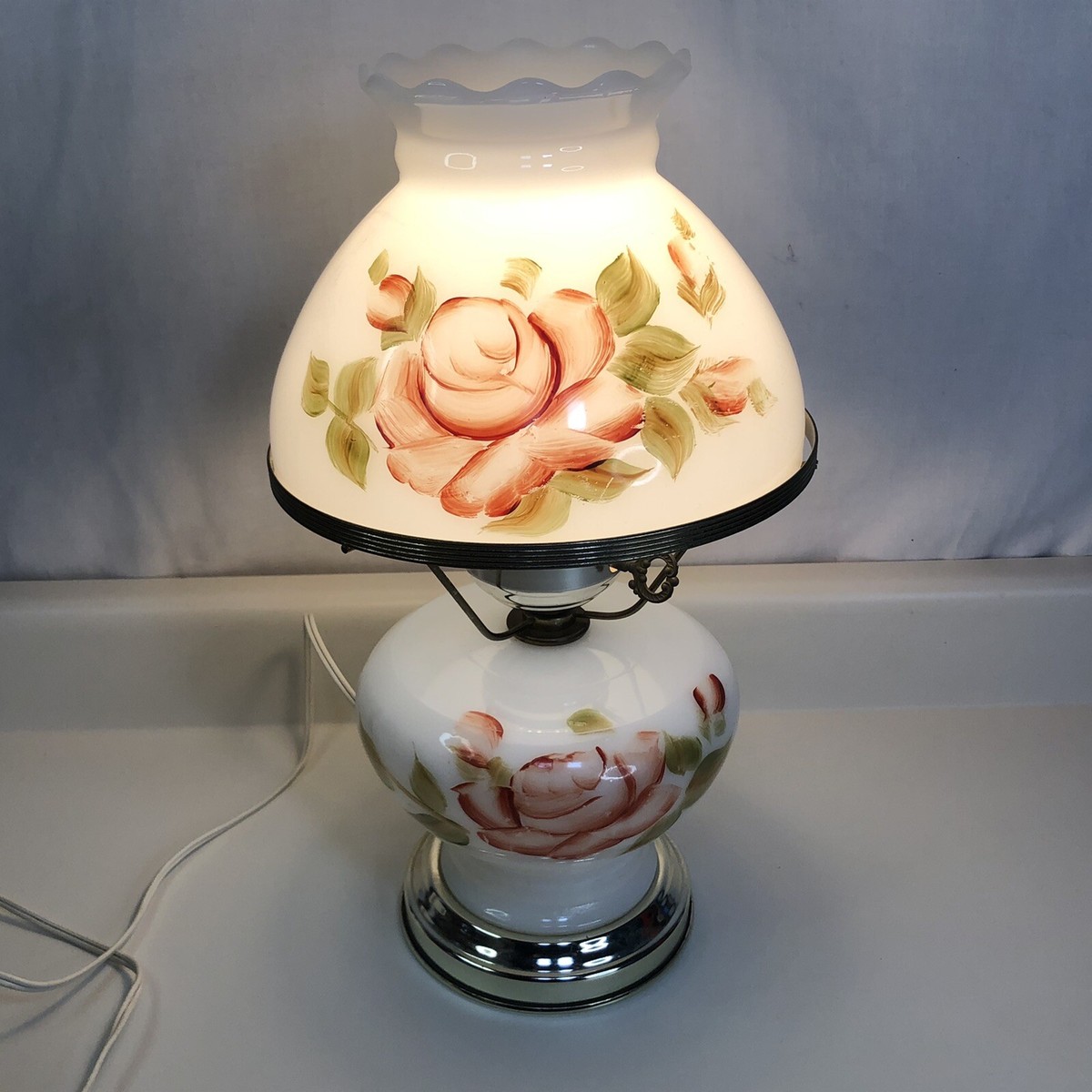 Pink Roses Hurricane Lamps The Curated Nomad Wexler Stained Glass