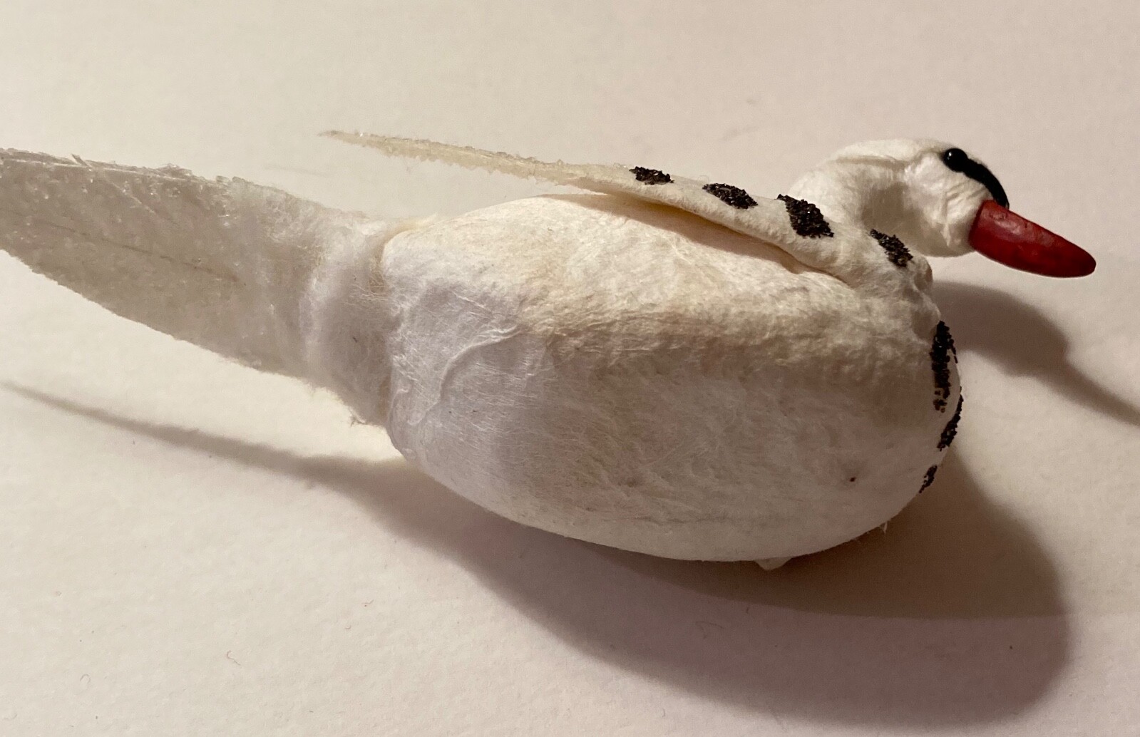 3 White Ornaments including 1 Wendy Addison Glitter Shoe. Swan & Felt ...