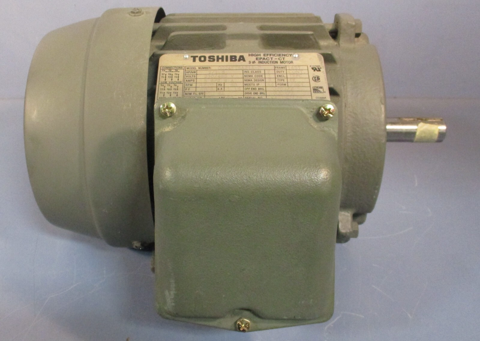 Toshiba 0024ftsa21a-p Induction Motor 2hp 1710 RPM 145t Frame 230/460v ...