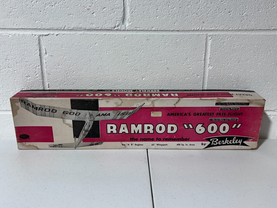 Berkeley's Ramrod 600 63 Inch Vintage Wood Model Plane Kit Open Box A-B ...