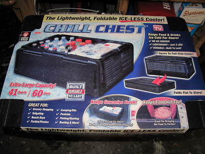 CHILL CHEST Lightweight Foldable Ice-less Cooler Extra Large Capacity ...