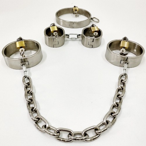 Stainless Steel Heavy Hand Cuff Ankle Cuff Neck Collar Chain Shackle ...