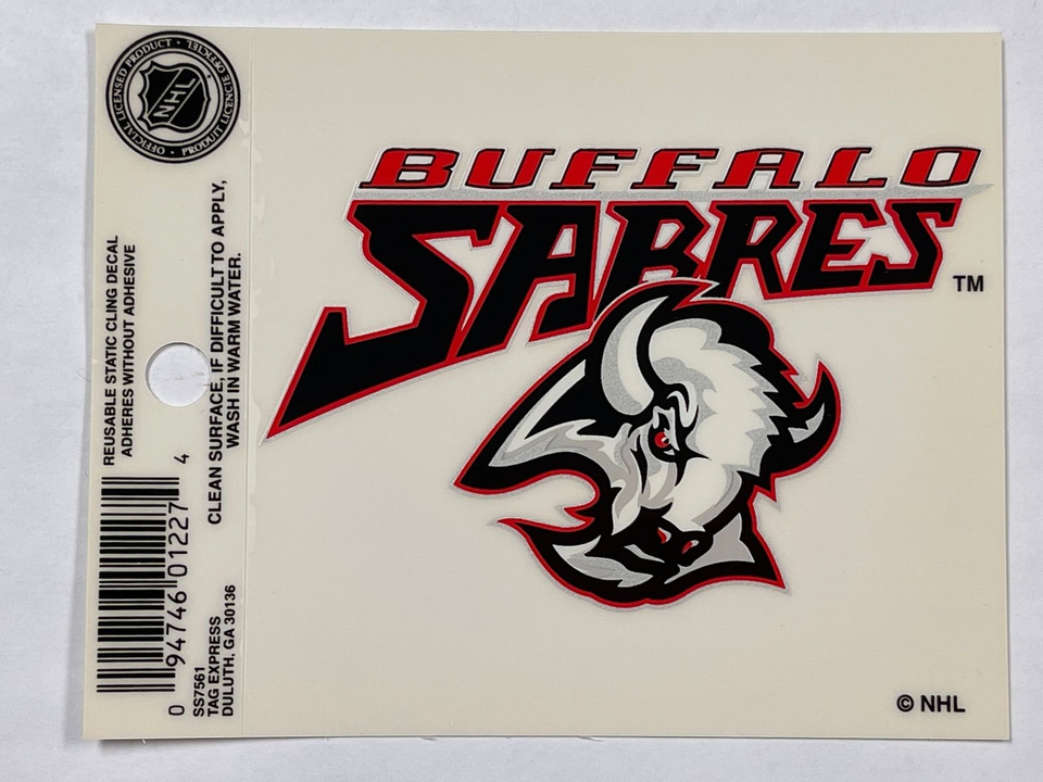 Buffalo Sabres Hockey NHL Reusable Static Cling Window Decal Sticker | eBay