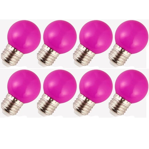 8 Pcs E27 Cap AC 220V LED Light Bulbs 2W Purple Color Energy Saving ...