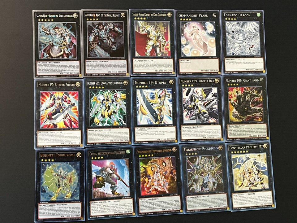 YUGIOH COMPLETE NOBLE KNIGHT DECK- ARTORIGUS- SACRED- QUEEN- MERLIN ...
