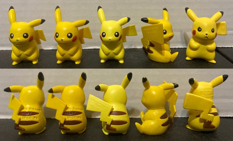 TOMY Pokemon Figure Pichu Pikachu Raichu Metallic/Clear Vers Surfing ...